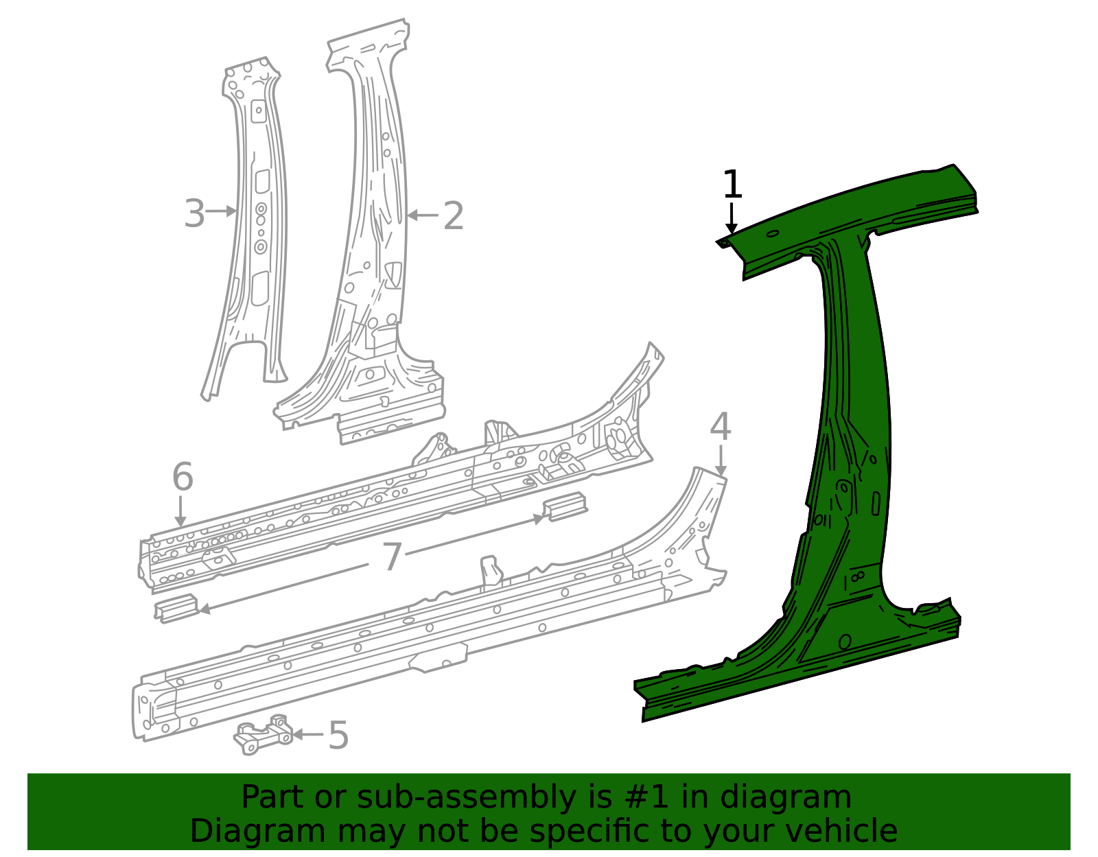 61312-62020 - 2021-2024 Toyota Mirai - Center Pillar & Rocker | Nucar ...
