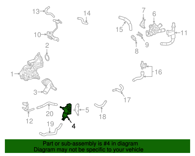 2018-2023 Toyota Water Outlet 16331-25030 | Toyota Parts Center