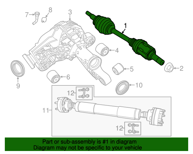 2018-2023 Mopar Axle Assembly - Passenger Side (RH) 68193660AB ...