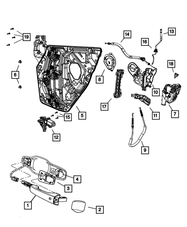 2011-2021 Mopar Rear Door Latch, Left 4589915AE | QuirkParts