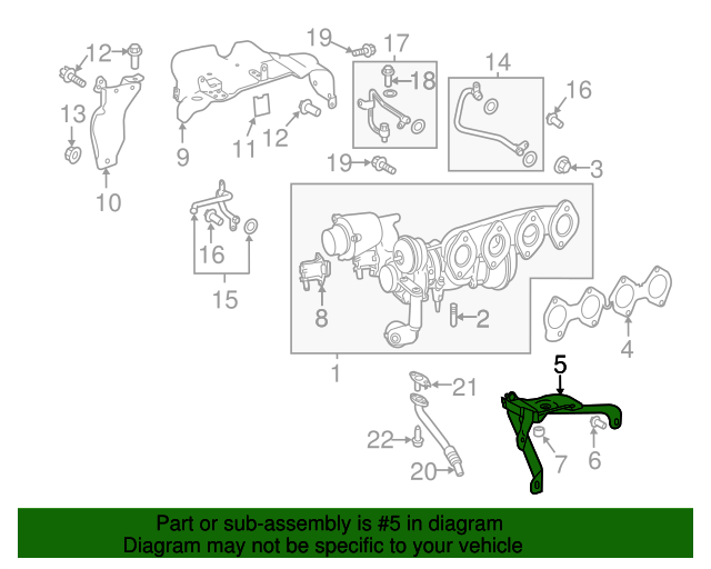 271-096-02-40 - Turbocharger Mount Bracket 2012-2015 Mercedes-Benz ...
