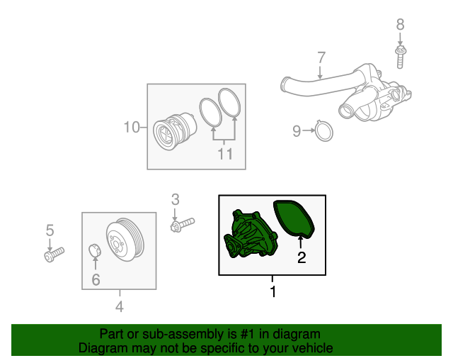 2008-2018 Porsche Water Pump Assembly 948-106-033-01 | OEM Parts Online