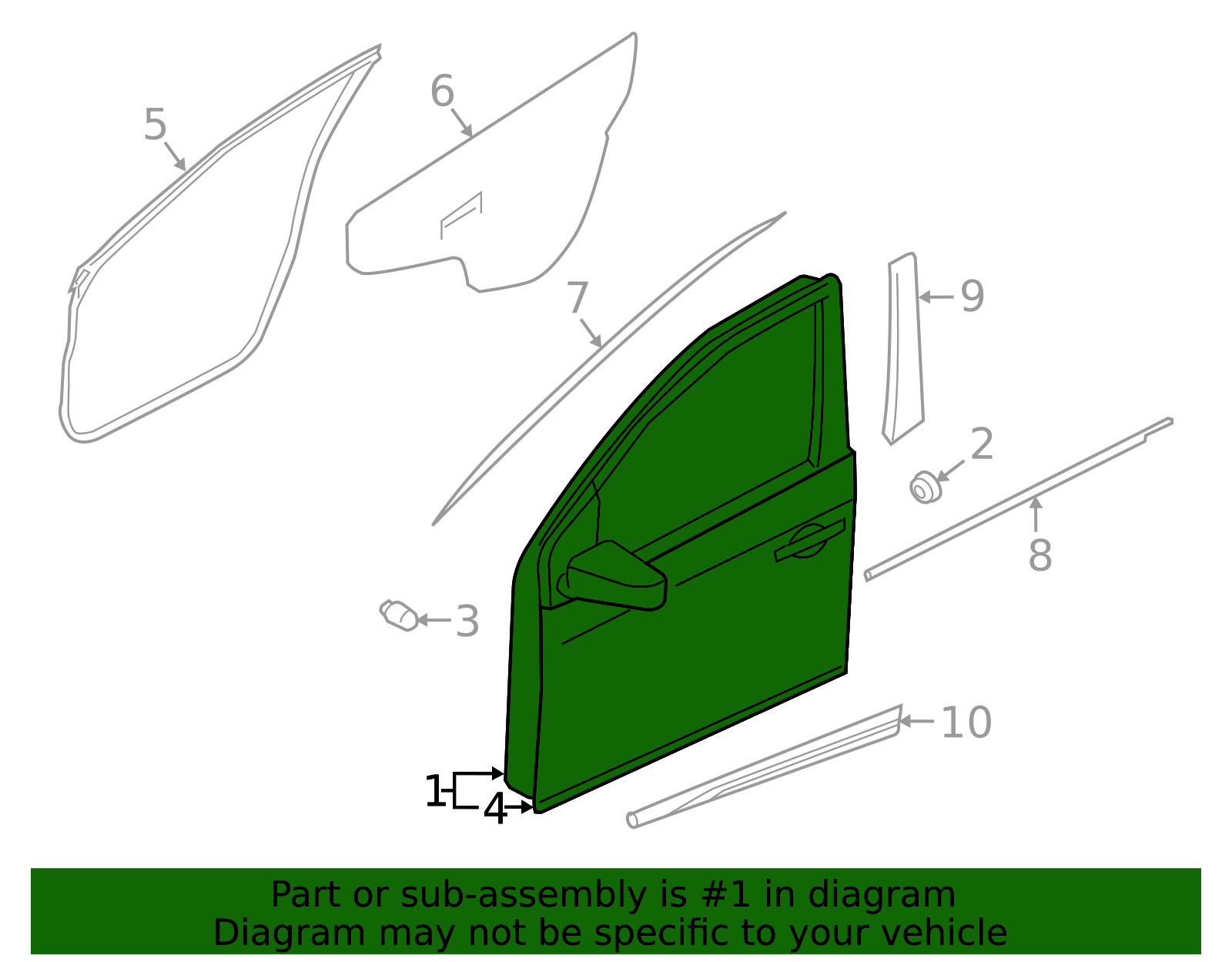 H0101-5RWMA - Door Shell 2020-2024 Nissan Kicks | Nissan Parts ...
