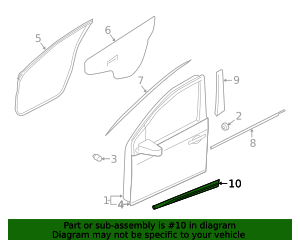 2018-2019 Nissan Kicks Molding - Driver's Side (LH) 80871-5RB0B ...
