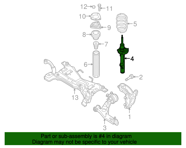 2007-2009 Mazda 3 Strut B37F-34-900B | RealMazdaParts.com