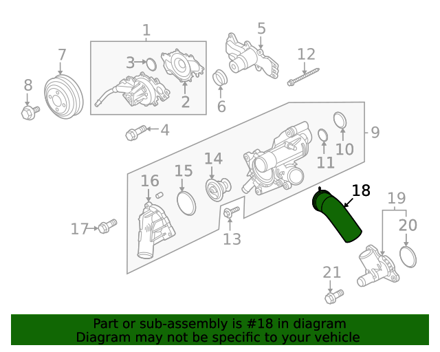 2021-2023 Ford F-150 Upper Hose ml3z8260k | TascaParts.com