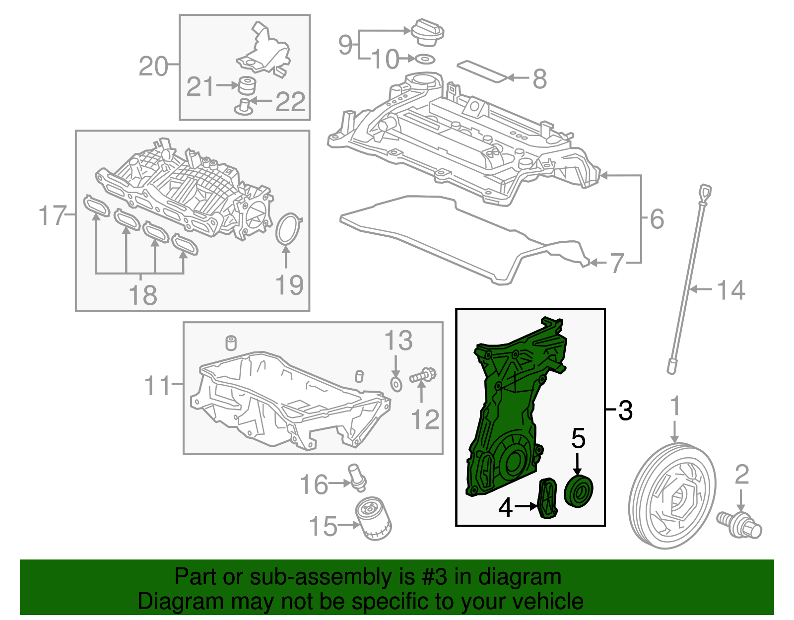 11410-59B-000 - Engine Timing Cover 2016-2025 Honda | Honda Parts Online