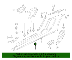 2012-2024 Porsche Rocker Molding Mount Kit 981-504-597-00 | Gaudin ...