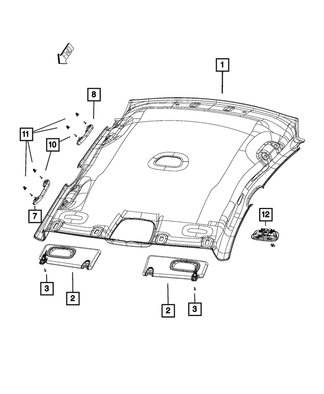 5MT88DX9AE - Visor, Right 2015 Chrysler 200 | Mopar Wholesale Parts