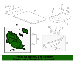 84291838 - Driver Side Rear Compartment Side Trim 2016-2019 Cadillac ...