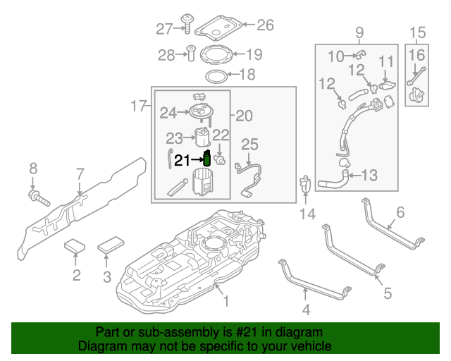 2015-2021 Kia Fuel Pump 31119-A9000 | TascaParts.com
