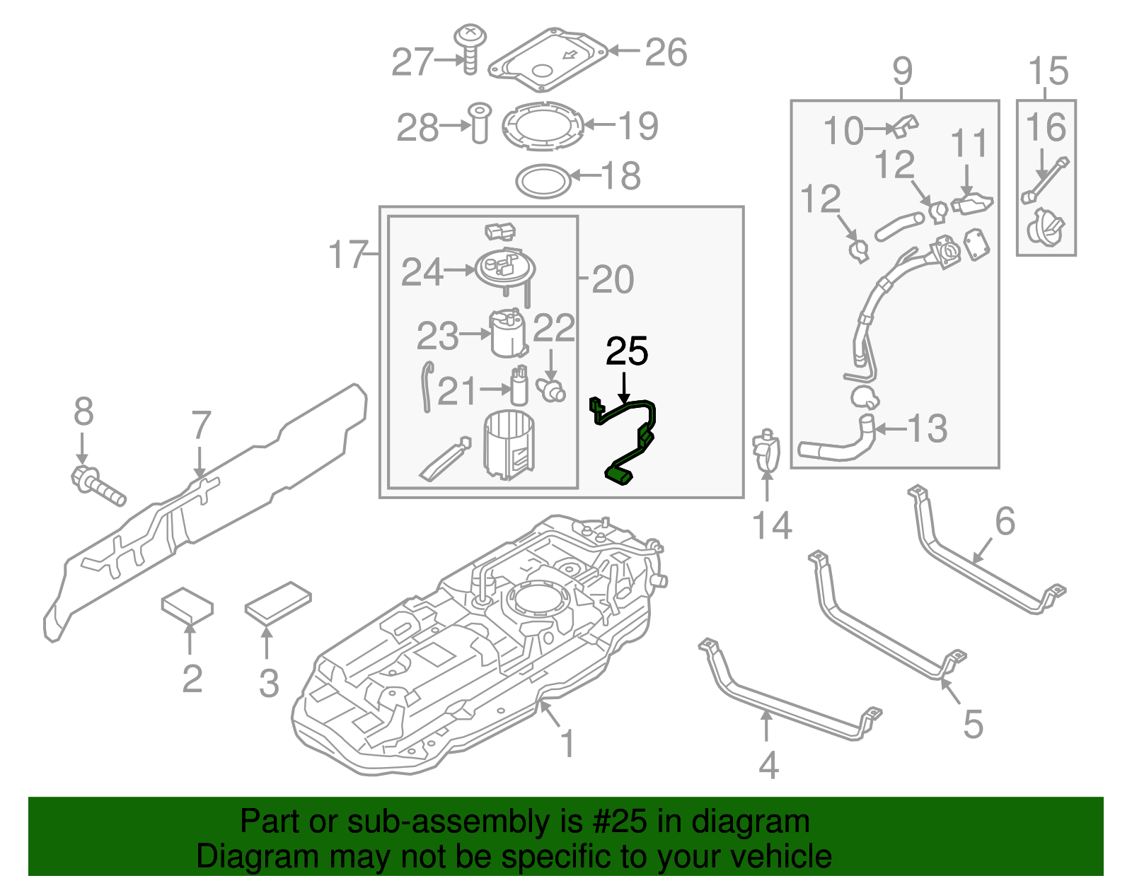 94460-A9000 - Fuel Gauge Sending Unit 2015-2021 Kia Sedona | Kia.Parts ...