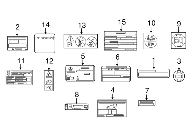 207-584-11-17 - Tire Information Label 2010-2011 Mercedes-Benz E 350 ...