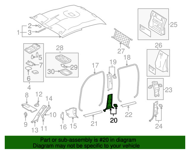 2005-2015 Toyota Tacoma Lower Center Pillar Trim 62413-04050-B0 ...