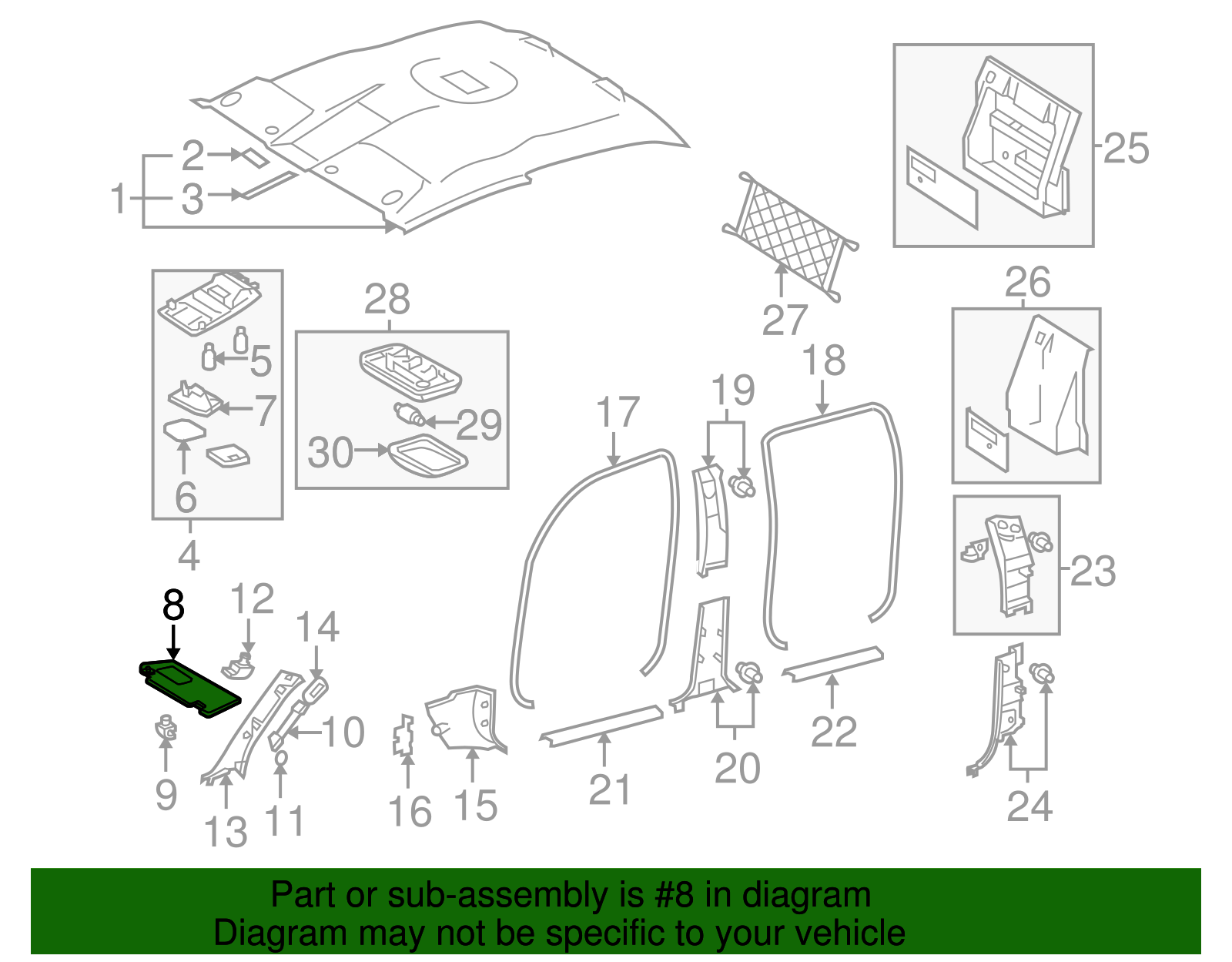 Toyota Sun Visor (Right) Part# 7431035c00b0 | Toyota Of Colorado ...