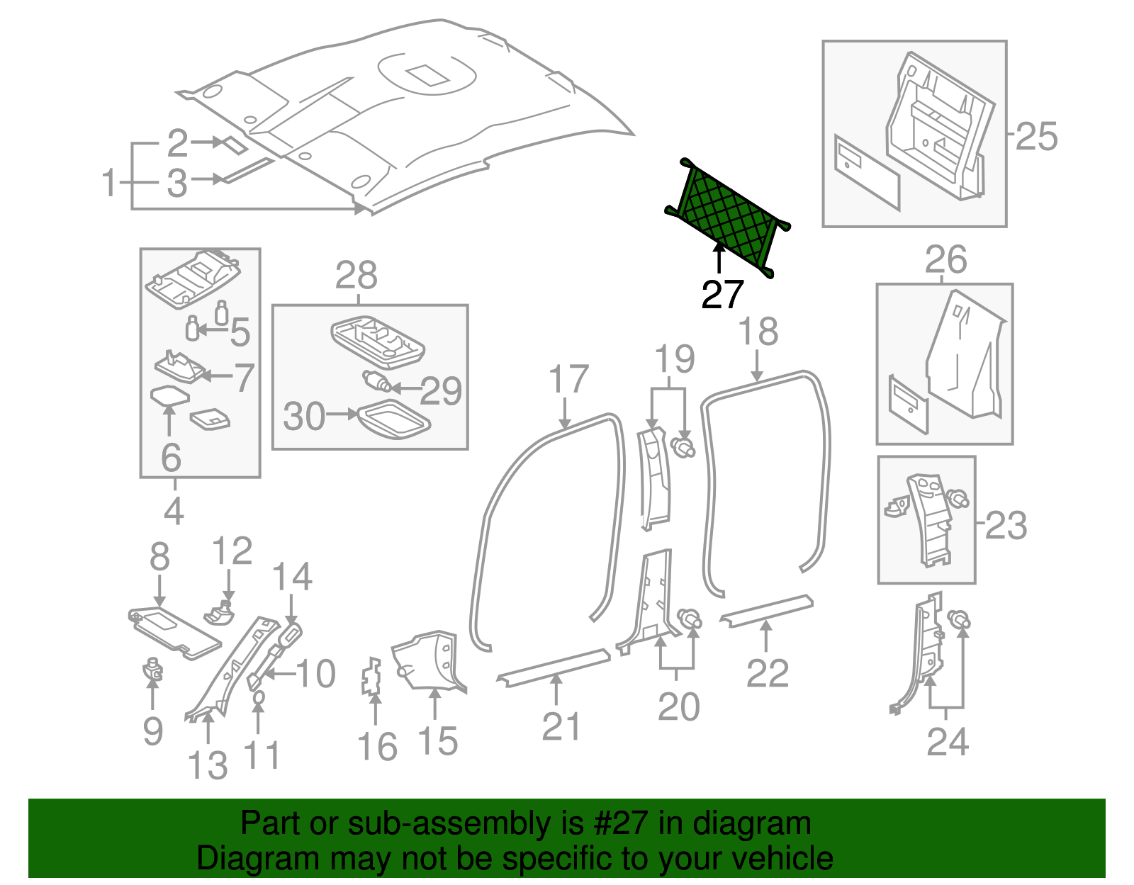 58299-AD030 - High-Quality Cargo Net for 2005-2015 Toyota Tacoma ...