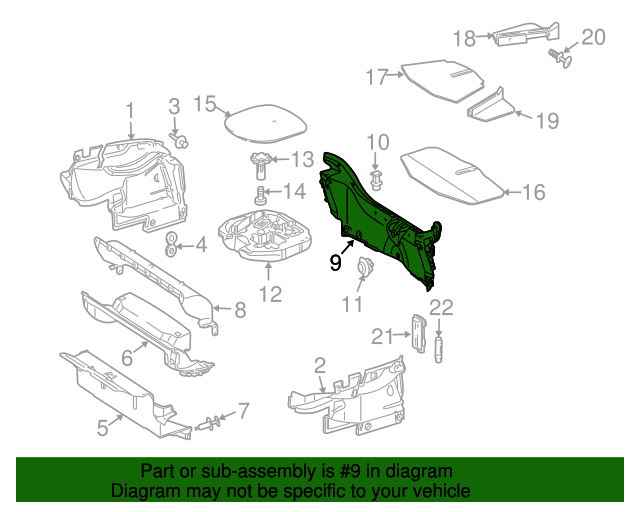 171-690-15-00-9051 - Rear Body Panel Trim Panel 2005-2011 Mercedes-Benz ...