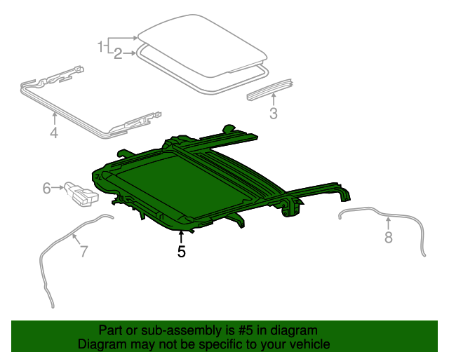 2016-2020 Toyota Sunroof Guide Rail 63203-47040 | Toyota Parts Center
