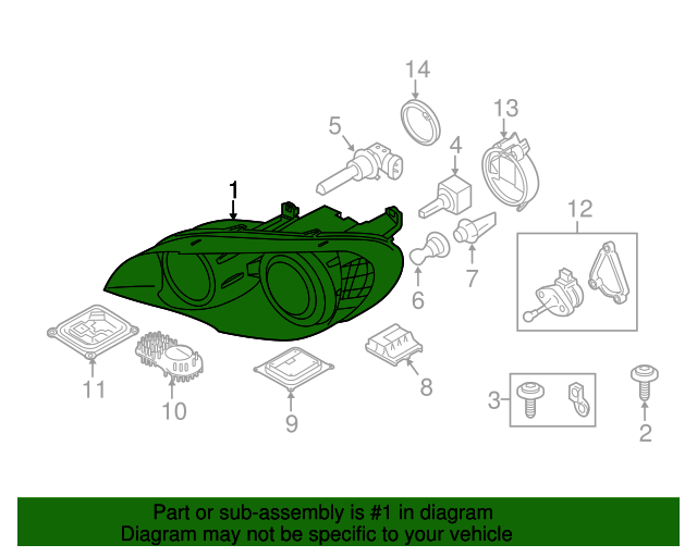 63-12-7-298-452 - Composite Headlamp - 2007-2013 BMW X5 | Buy BMW Parts Now