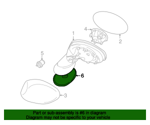 2002-2008 Mini Cooper Door Mirror Gasket 51-16-7-058-084 | Mini Parts ...
