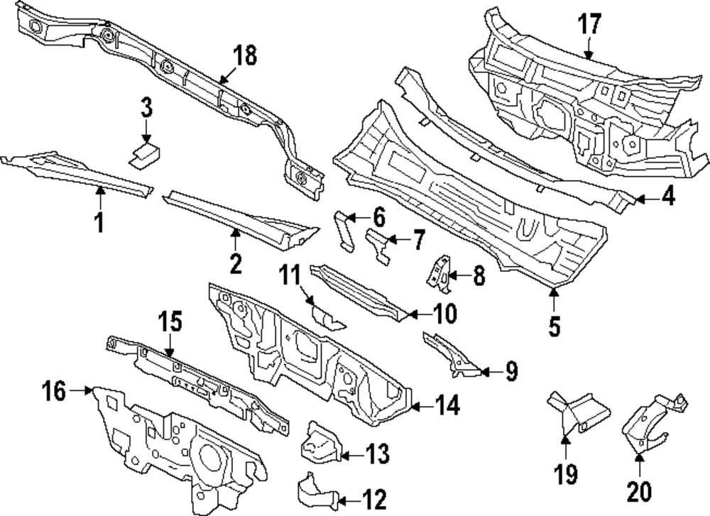 2024-2025 Volkswagen Cowl Plenum Panel 3CN-802-483-A | QuirkParts