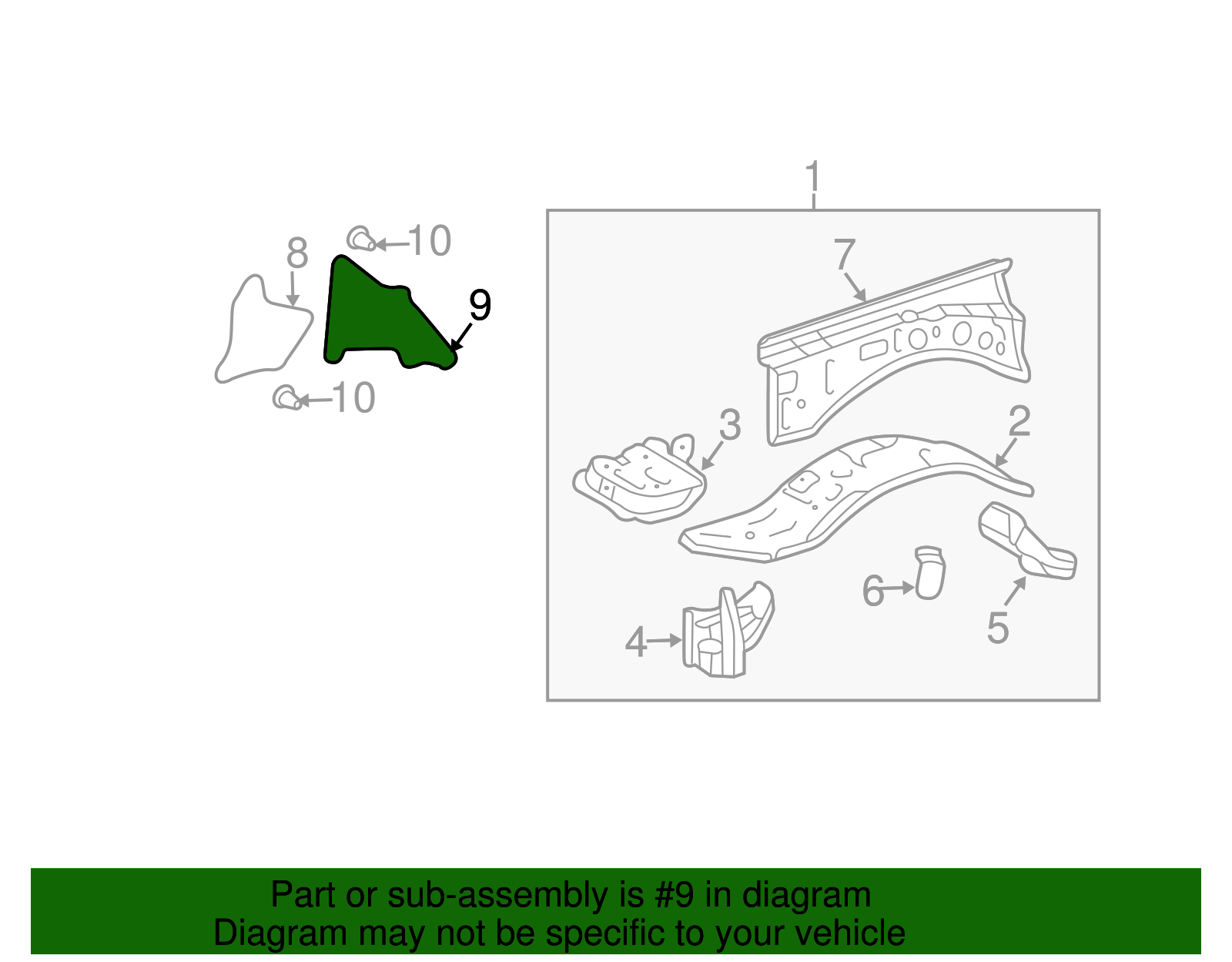 Genuine Toyota Fender Splash Shield (Left, Right, Front, Rear) part ...