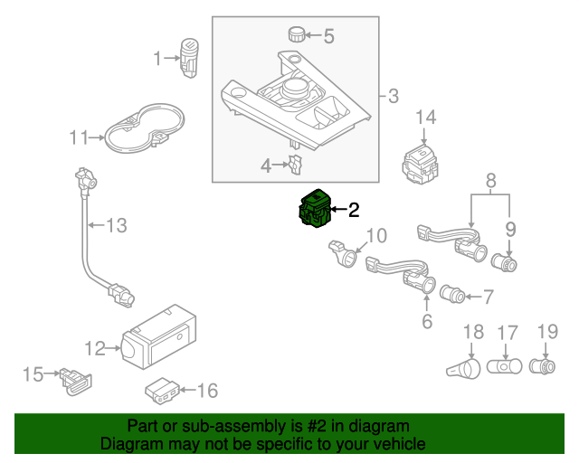8V1-927-225-A - Electronic Parking Brake Control Switch 2015-2016 Audi ...