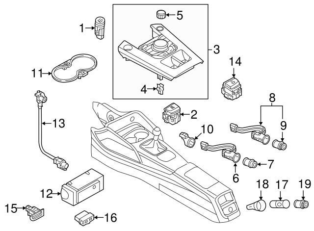 2017-2019 Audi Lighter Assembly 4M0-919-309-C | Genuine Audi Parts