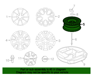2014-2022 Jeep Cherokee Spare Wheel 4726429aa | TascaParts.com