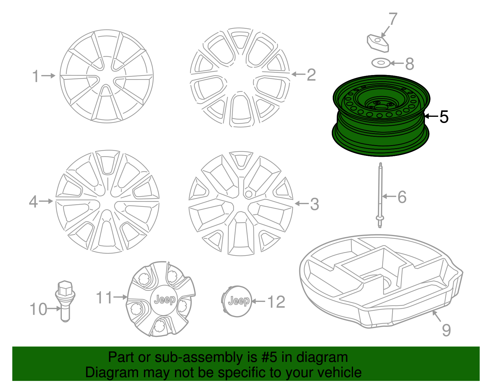 2014-2025 Jeep Wheel 04726429AA | Mopar Parts Canada