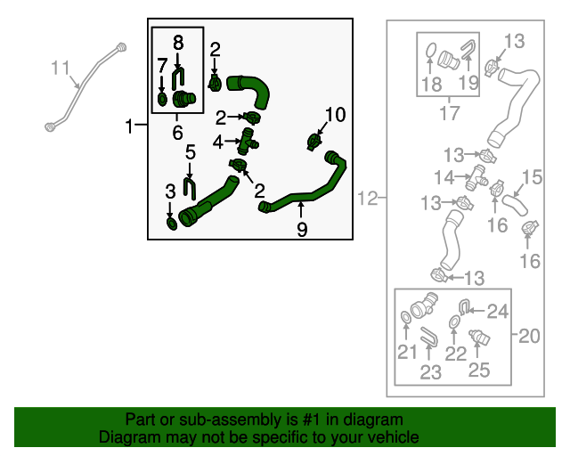 4G0-122-101-AT - Upper Hose 2016-2018 Audi | Audi OEM Parts