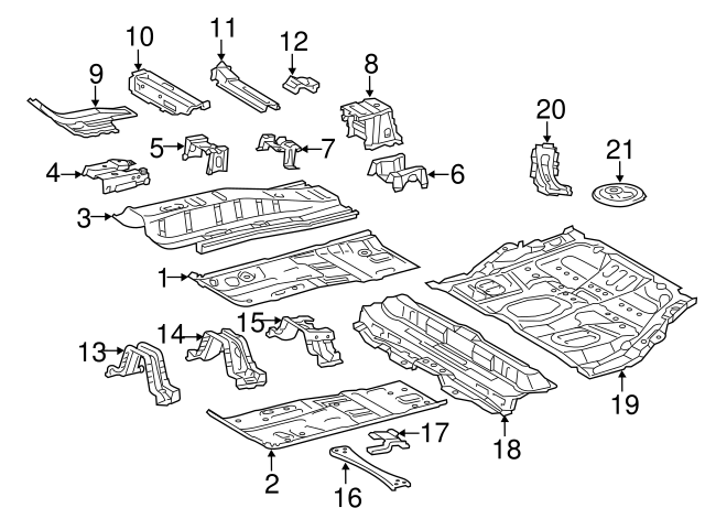 2008-2018 Toyota Floor Reinforced 57044-12020 | OEM Parts Online