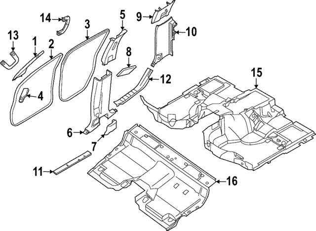 2022-2024 Nissan Frontier Rear Weather-Strip 76923-9BU0A | TascaParts.com