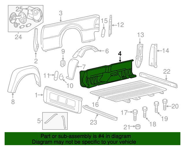 1999-2016 Ford Inner Panel YC3Z-9927864-BA | OEM Parts Online
