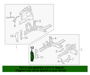 64615-H9000 - Frame Rail End Bracket 2018-2022 Hyundai Accent ...