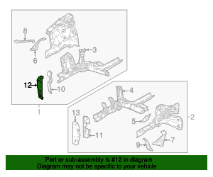 64625-H9000 - Frame Rail End Bracket 2018-2022 Hyundai Accent ...