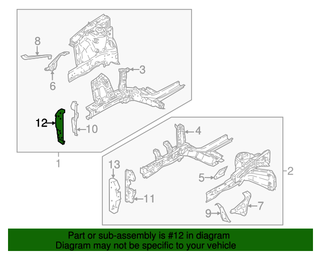 2018-2022 Hyundai Accent Frame Rail End Bracket 64625-H9000 ...