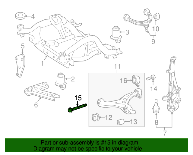 000-333-07-71 - Suspension Control Arm Bolt 2007-2019 Mercedes-Benz ...