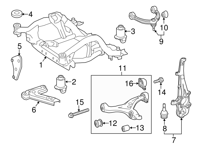 2012-2023 Mercedes-Benz Lower Control Arm Outer Bushing 166-333-02-00 ...