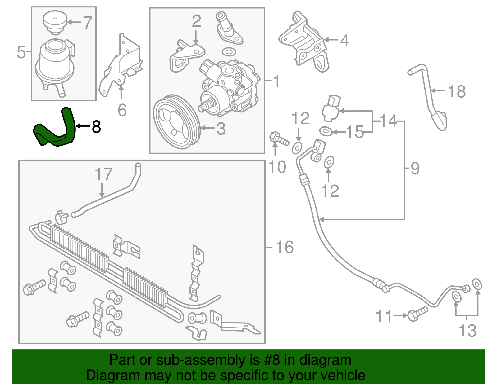2017-2024 Nissan Armada Power Steering Suction Hose 49717-5ZM0A ...