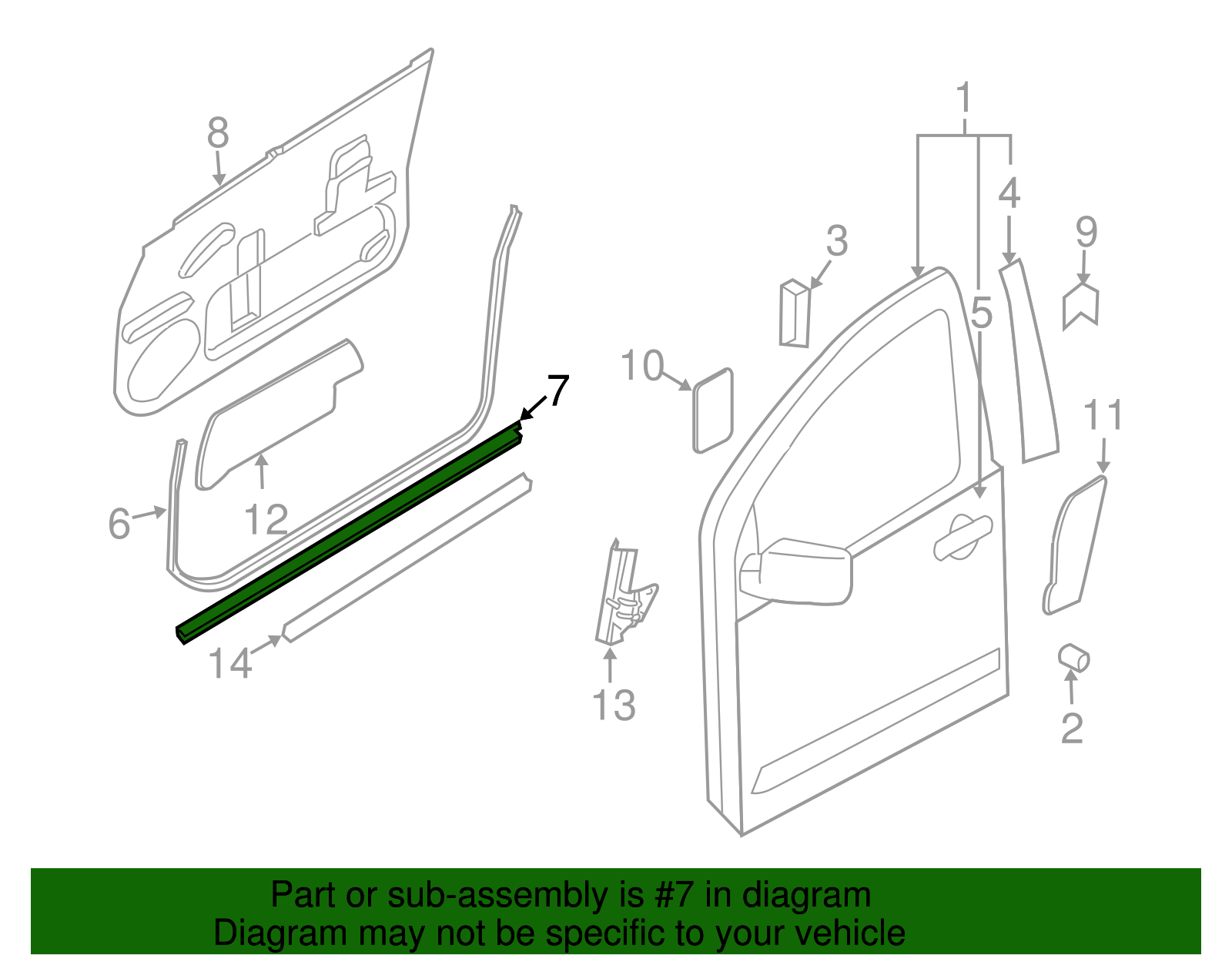 80839-7S000 - Seal Strip 2004-2015 Nissan | Nissan Parts & Accessories ...