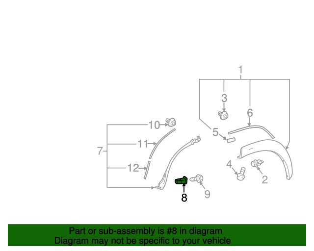 Lexus OEM Wheel Opening Molding Grommet Part# 90189-04231 | OEM Vehicle ...