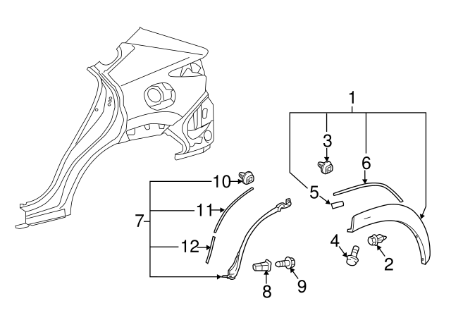 Lexus OEM Wheel Opening Molding Grommet Part# 90189-04231 | OEM Vehicle ...