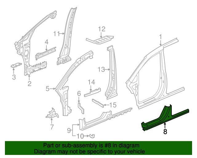 04641-TK8-A50ZZ - Rocker Panel 2014-2016 Honda Odyssey | Honda Parts Online