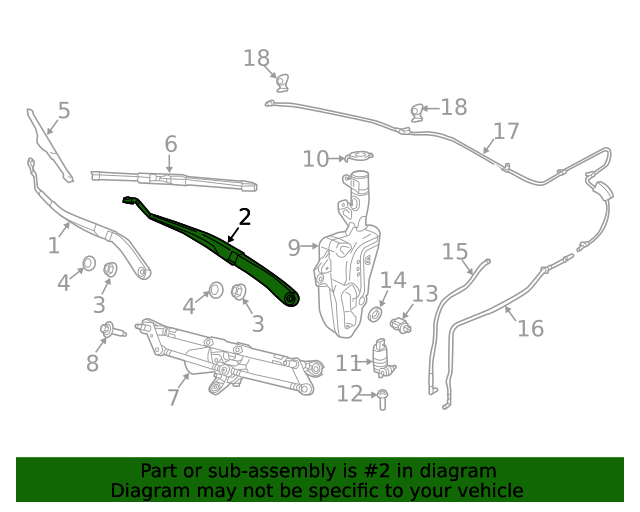 2017-2019 Jeep Compass Wiper Arm 68359567AD | TascaParts.com