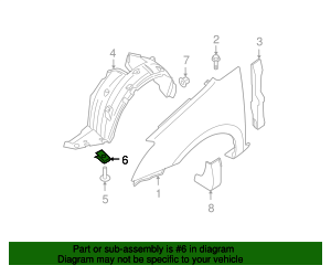 2007-2024 Nissan Fender Liner Clip 01553-05233 | OEM Parts Online