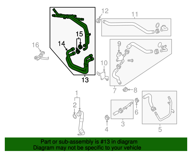 2013-2015 Audi Q7 Hose & Tube Assembly 7L8-121-070-BG | OEM Parts Online