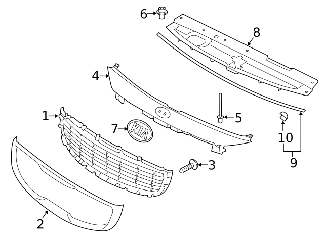 86352-A9ND0 - Grille 2019-2020 Kia Sedona | Kia.Parts Store