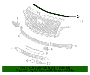 85000013 - Hood Front Edge Weatherstrip 2021-2022 Cadillac ...