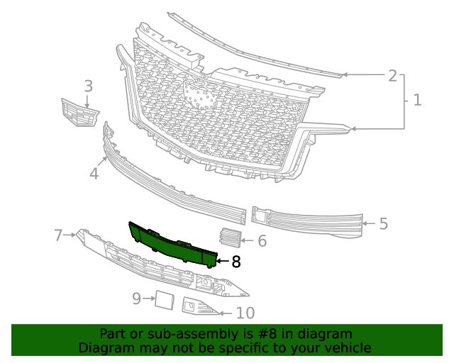 2021-2024 Cadillac (Replaces 84839487) Filler Panel 87822424 GM ...